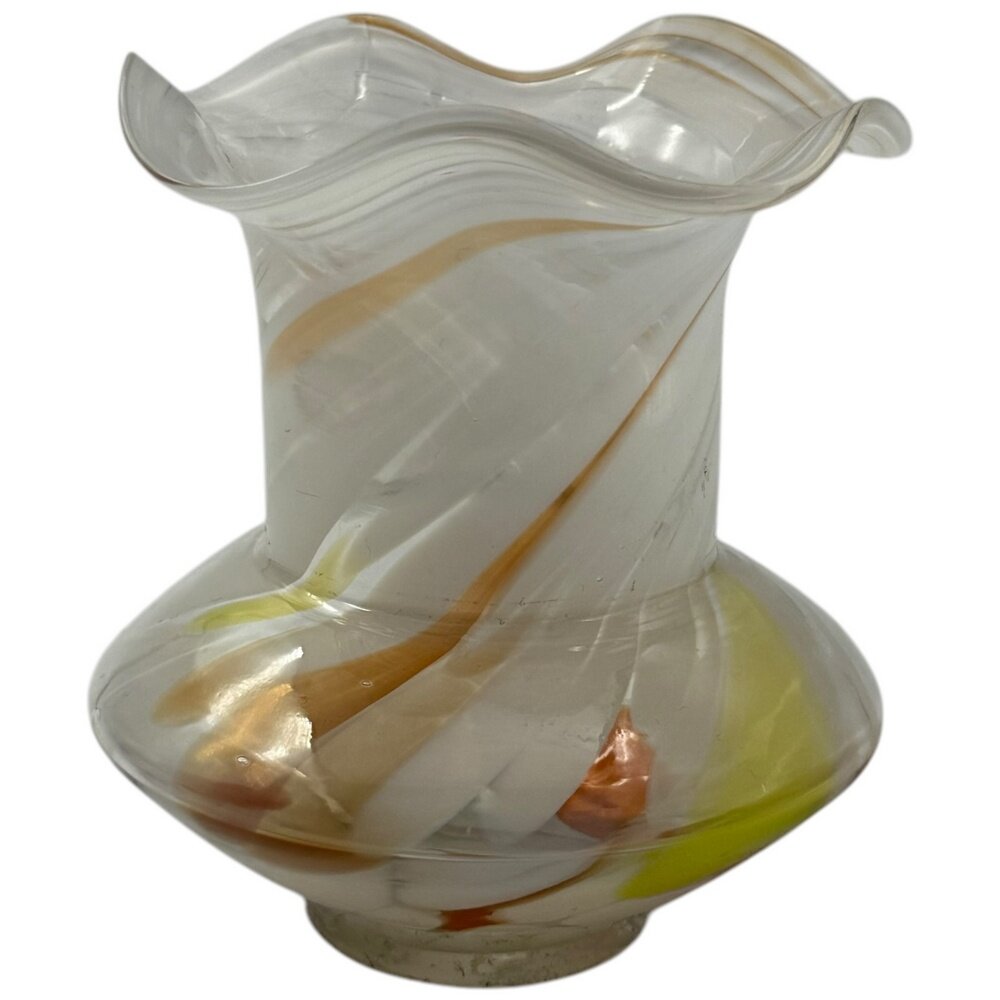 Ваза "Радуга", 9 см, цветное стекло, 1970-1980 гг, Щербицкий завод "Стеклоприбор" (?), СССР