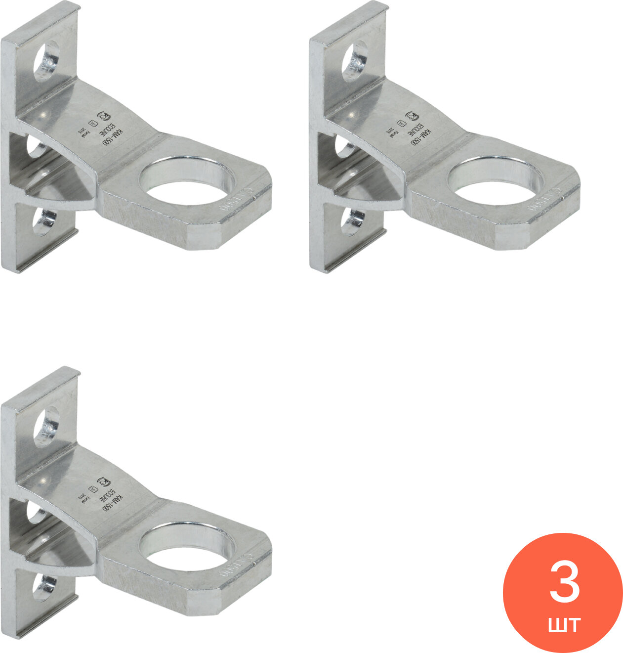 Кронштейн крепежный IEK / ИЭК КАМ-1500 Ecoline анкерный, из оцинкованной стали, разрушающая нагрузка 1500кгс / крепеж (комплект из 3 шт)