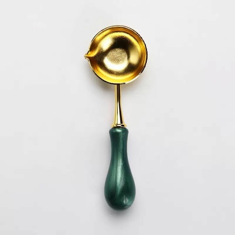 Ложка для плавления сургуча и воска темно зеленая. Для сургучной печати металлическая