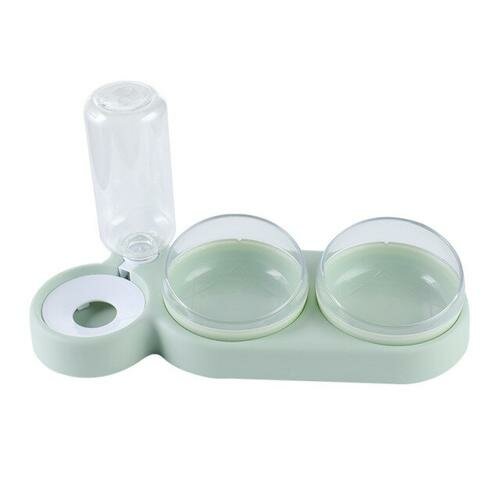 Домашняя кошка Чаша для кормления Собака Корм для кошек с фонтаном Две чашки для питьевой воды Чаша для кошек