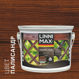 Лазурь-Гель для Дерева Linnimax Лазурь-Гель 2,5л Палисандр Тонкослойная для Наружных Работ / Линнимакс.