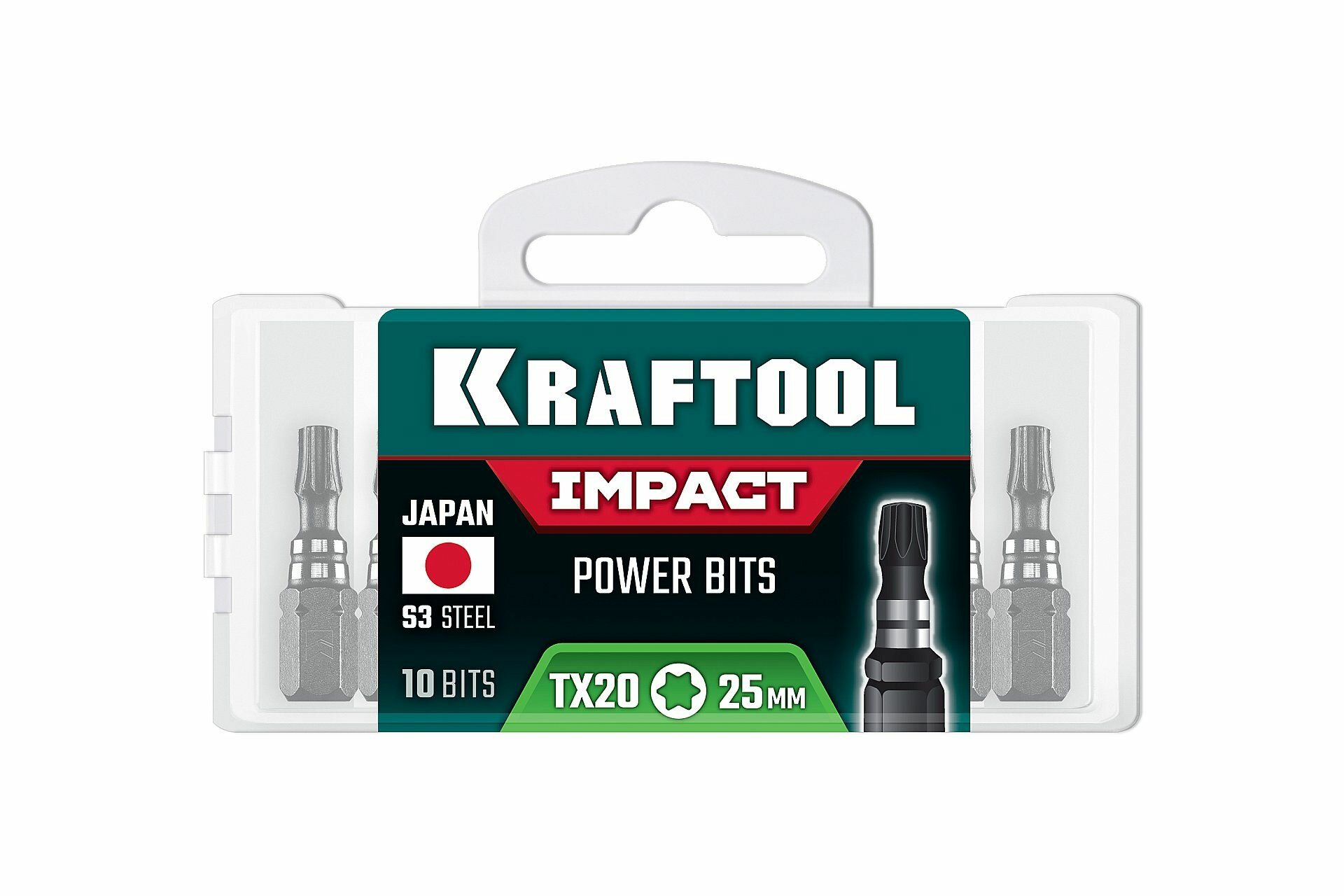 KRAFTOOL Impact TX 20 25 мм 10 шт ударные биты 26195-20-25-S10
