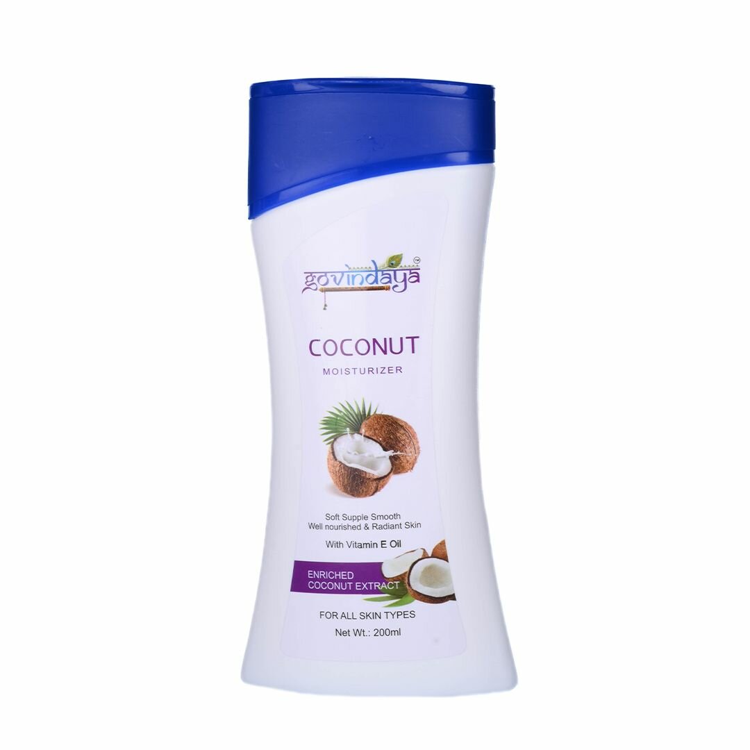 Кокос увлажняющий лосьон Говиндая (Coconut body lotion Govindaya), 200 мм