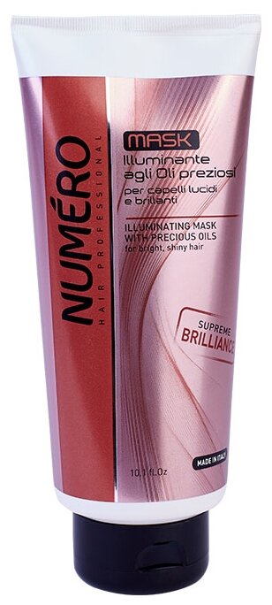 Brelil Маска для придания бриллиантового блеска с ценными сортами масел Numero Illuminating Mask With Precious Oils, 300 мл