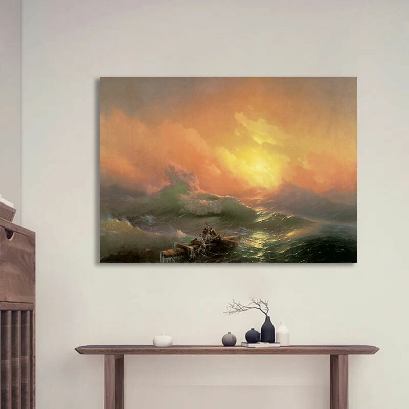 Картина репродукция "Девятый Вал" Иван Айвазовского, на подрамнике, холст