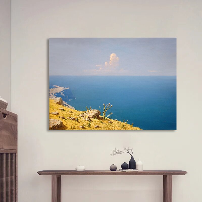 Репродукция / Русская картина на холсте, Куинджи "Море. Крым", 50х70 см.