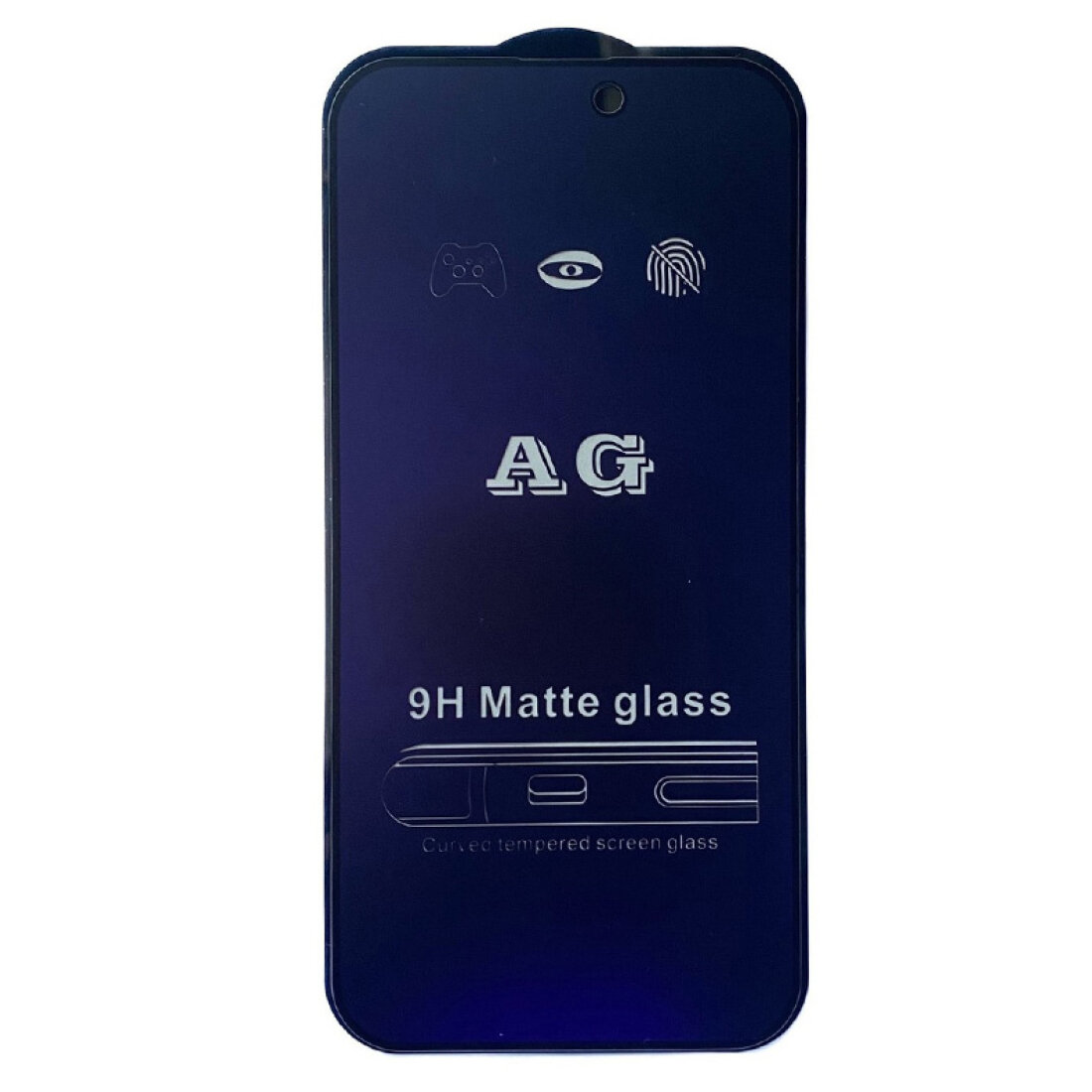 Защитное стекло на iPhone 15/16, Anti-blue ray матовый черный, X-CASE