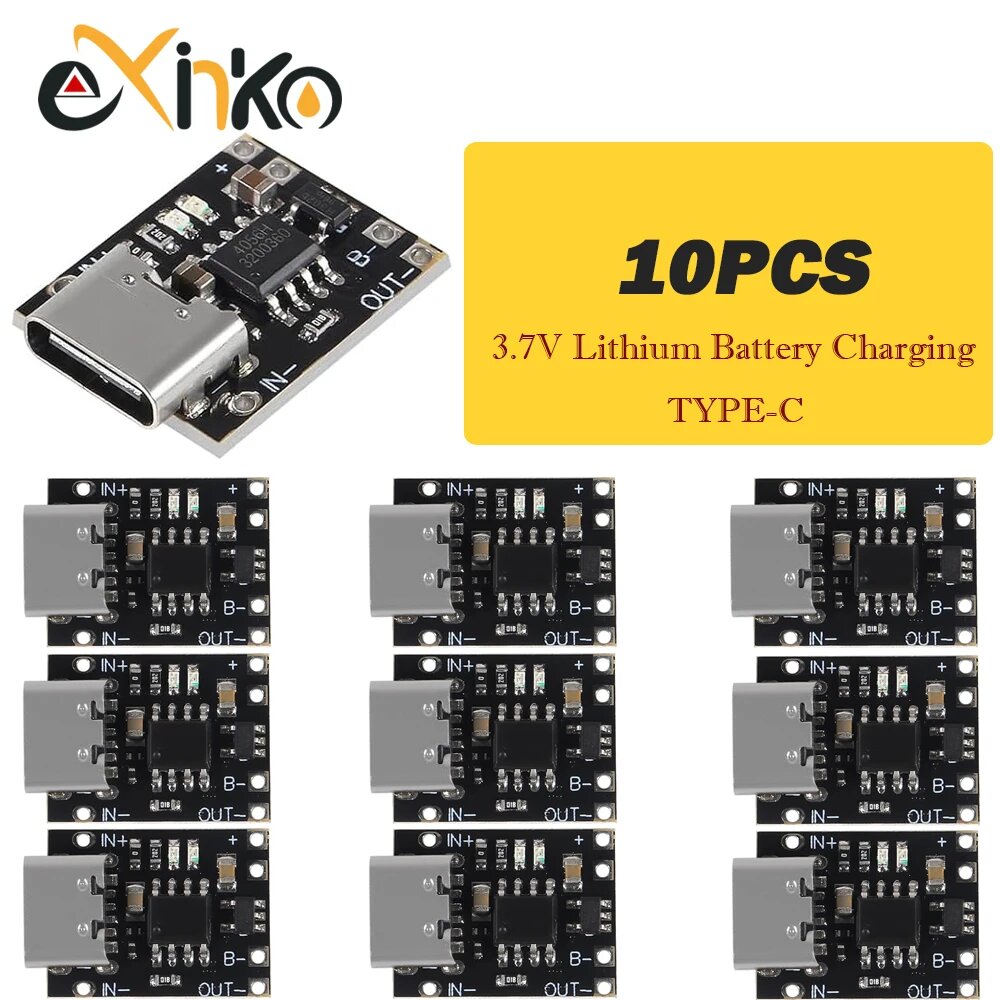 10шт. Зарядная плата 3.7V Li-Ion Type-C