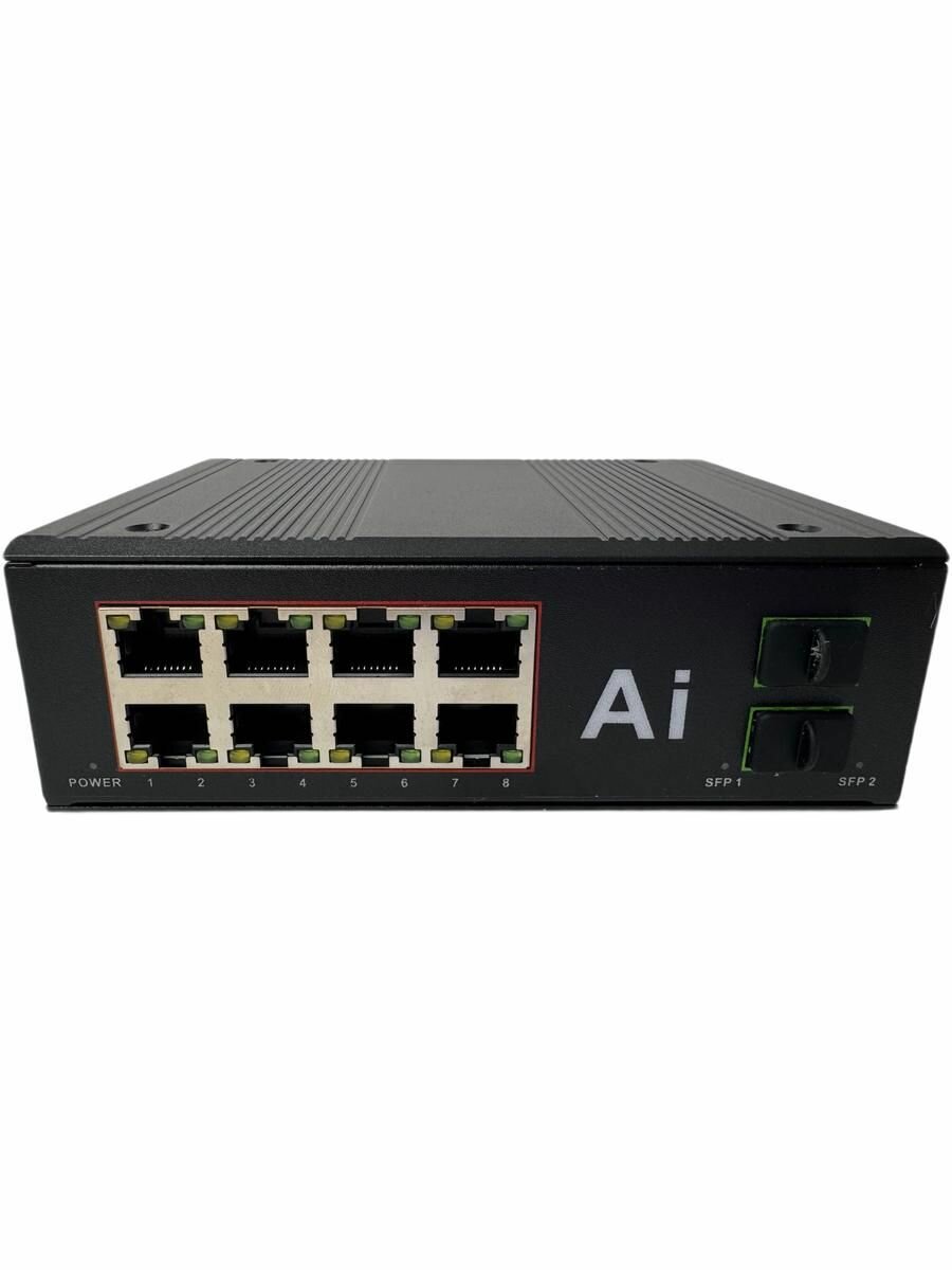 Промышленный PoE коммутатор G0802GPI-SFP на 10 портов 10+2SFP 10*10/100/1000 Мбит/с