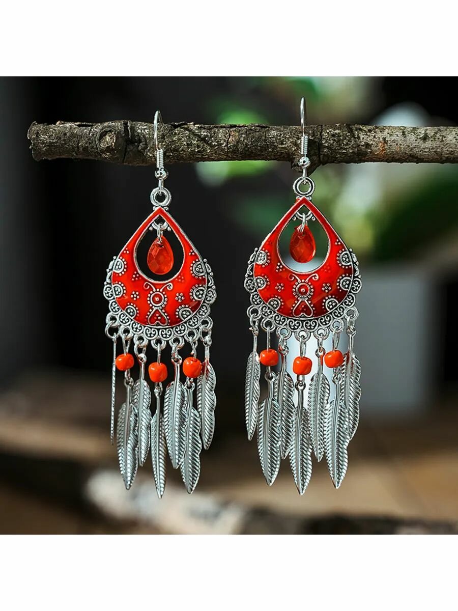 Серьги, эмаль, бирюза синтетическая