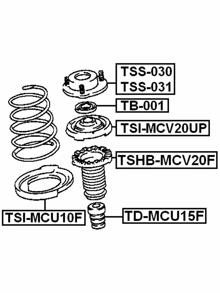 Опора переднего амортизатора правая для автомобилей DAIHATSU, LEXUS, TOYOTA TSS-030 FEBEST