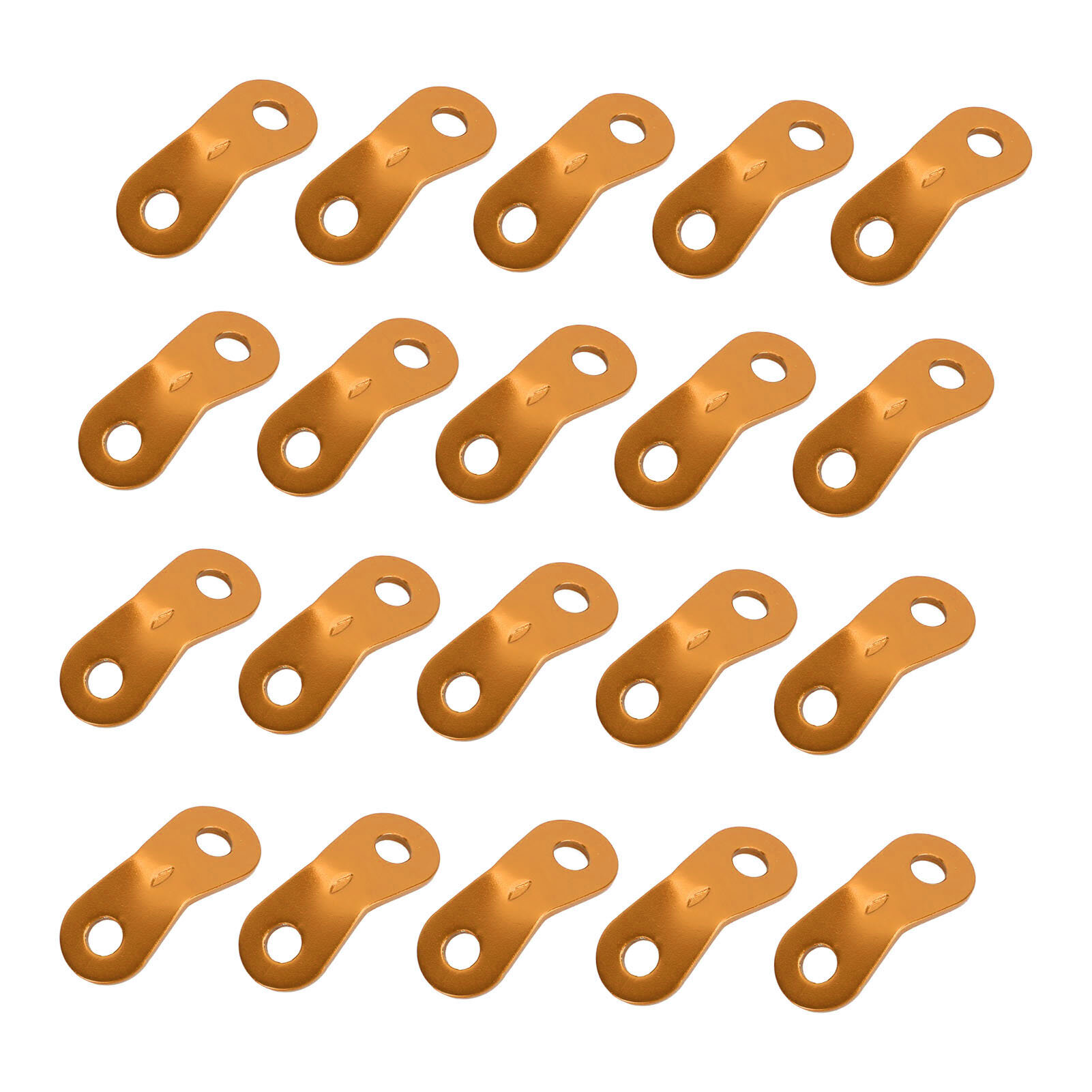 Натяжитель веревки 20 шт, алюминиевый сплав, 2 отверстия, противоскользящий, золото.