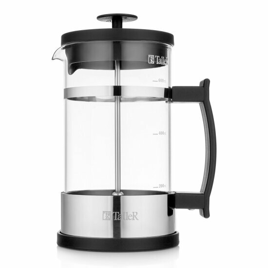 Френч-пресс Taller Дориан 600 мл, стекло/пластик (TR-32334)