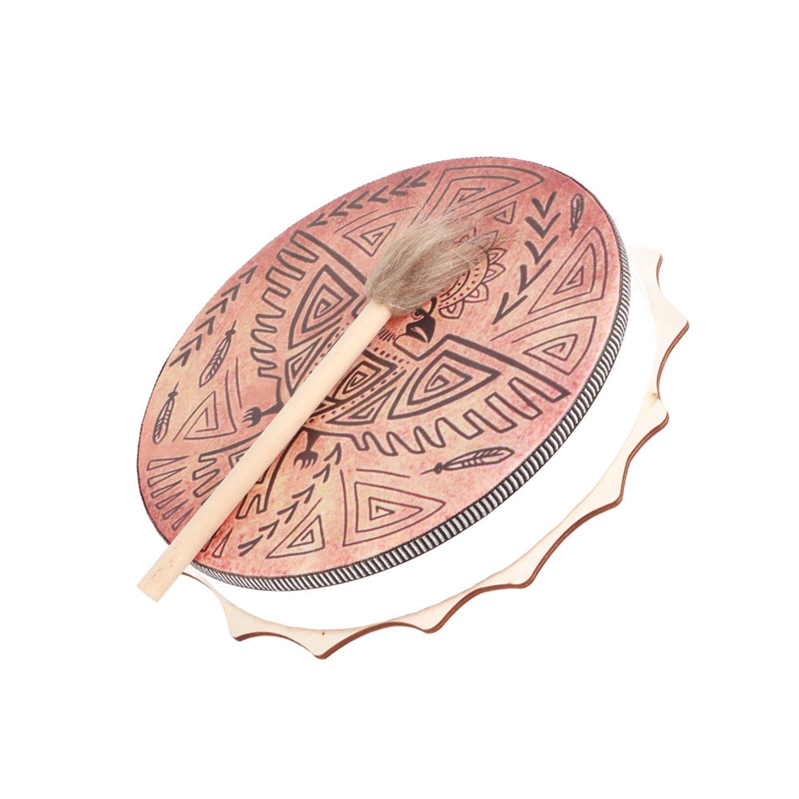 Шаманский барабан с барабанной палочкой, украшение для лечебного инструмента для глубокого баса