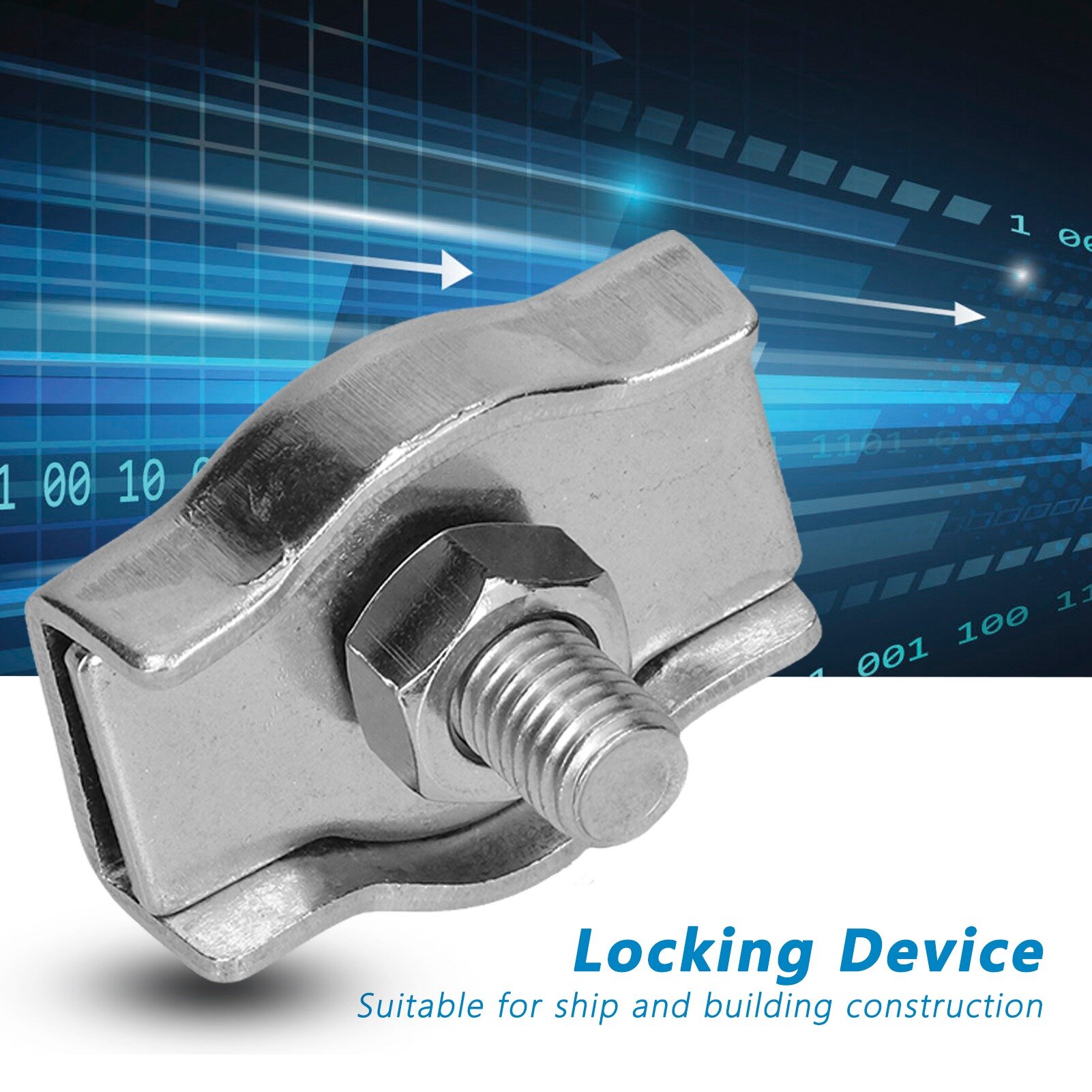 Симплексные зажимы для троса, кабельные зажимы из нержавеющей стали, простой захват, штангенциркуль, одинарное запирающее устройство, 20 шт, M6