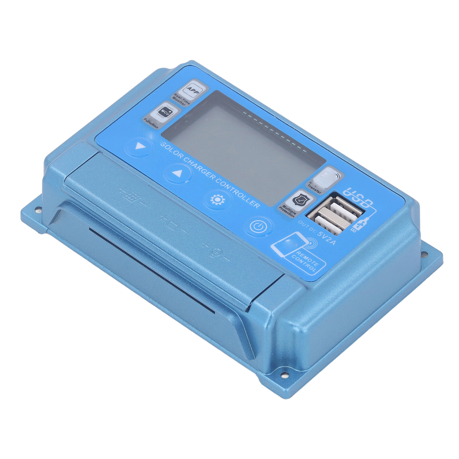 MPPT Контроллер заряда солнечной батареи 12 В 24 В 36 В 48 В 60 В Самоадаптирующийся двойной USB-регулятор фотоэлектрической панели с Bluetooth 60A