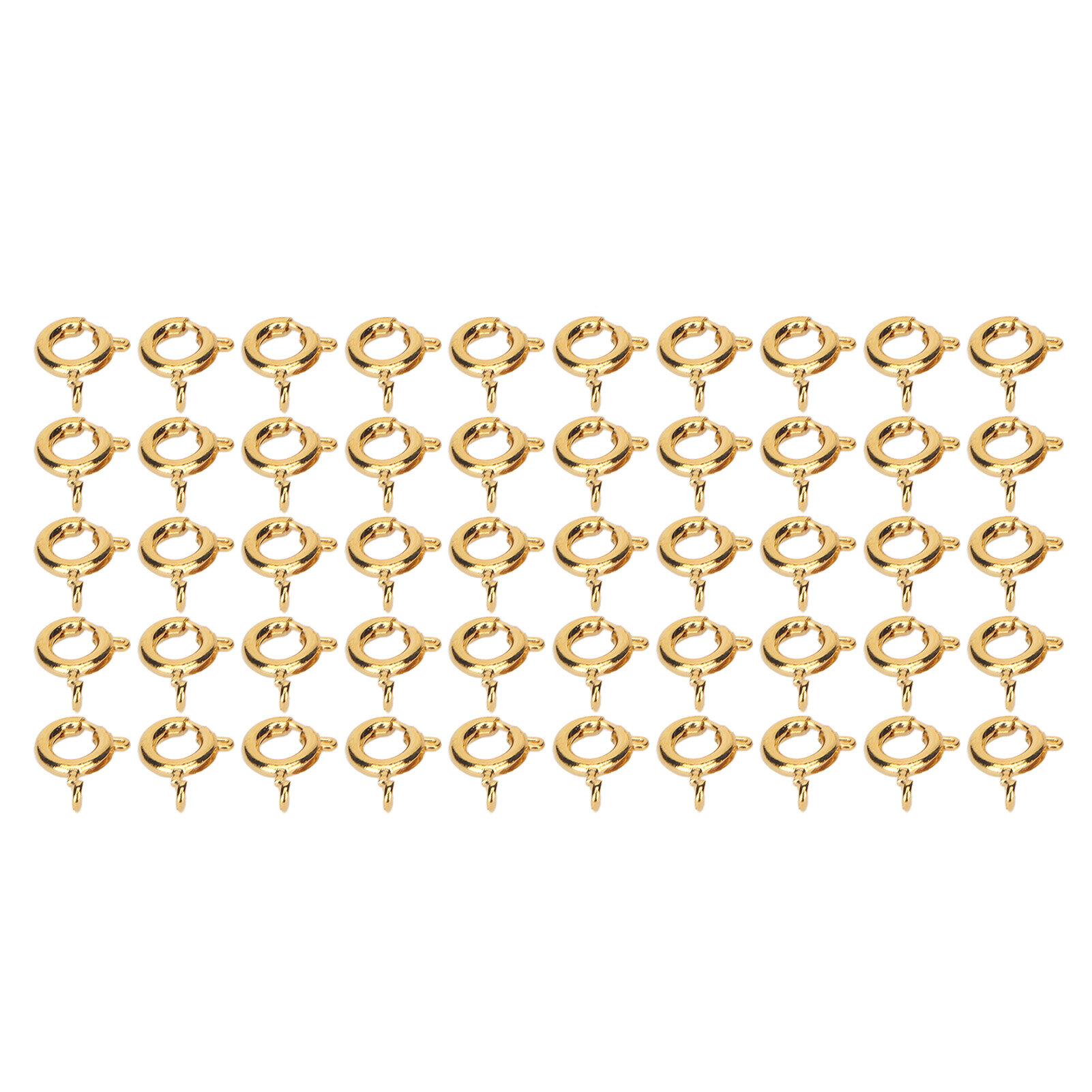 50 шт. Пружинные кольца 6 мм диаметр, 1.5 мм отверстие, декоративные медные для бижутерии. 6MM 1.5MM