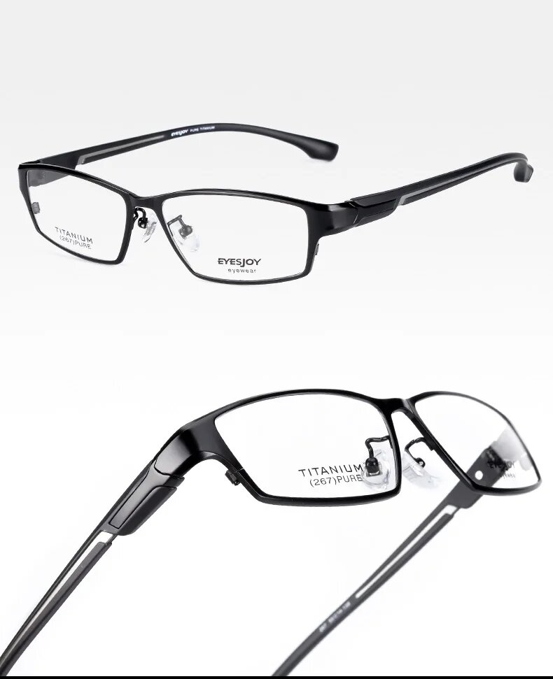 Мужские титановые очки Vazrobe, black grey line