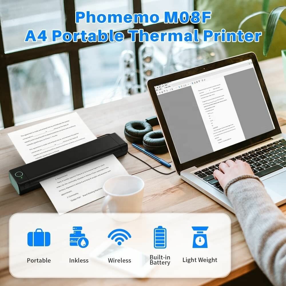 Phomemo M08F Мини-принтер термо, Монохромный — фото 1