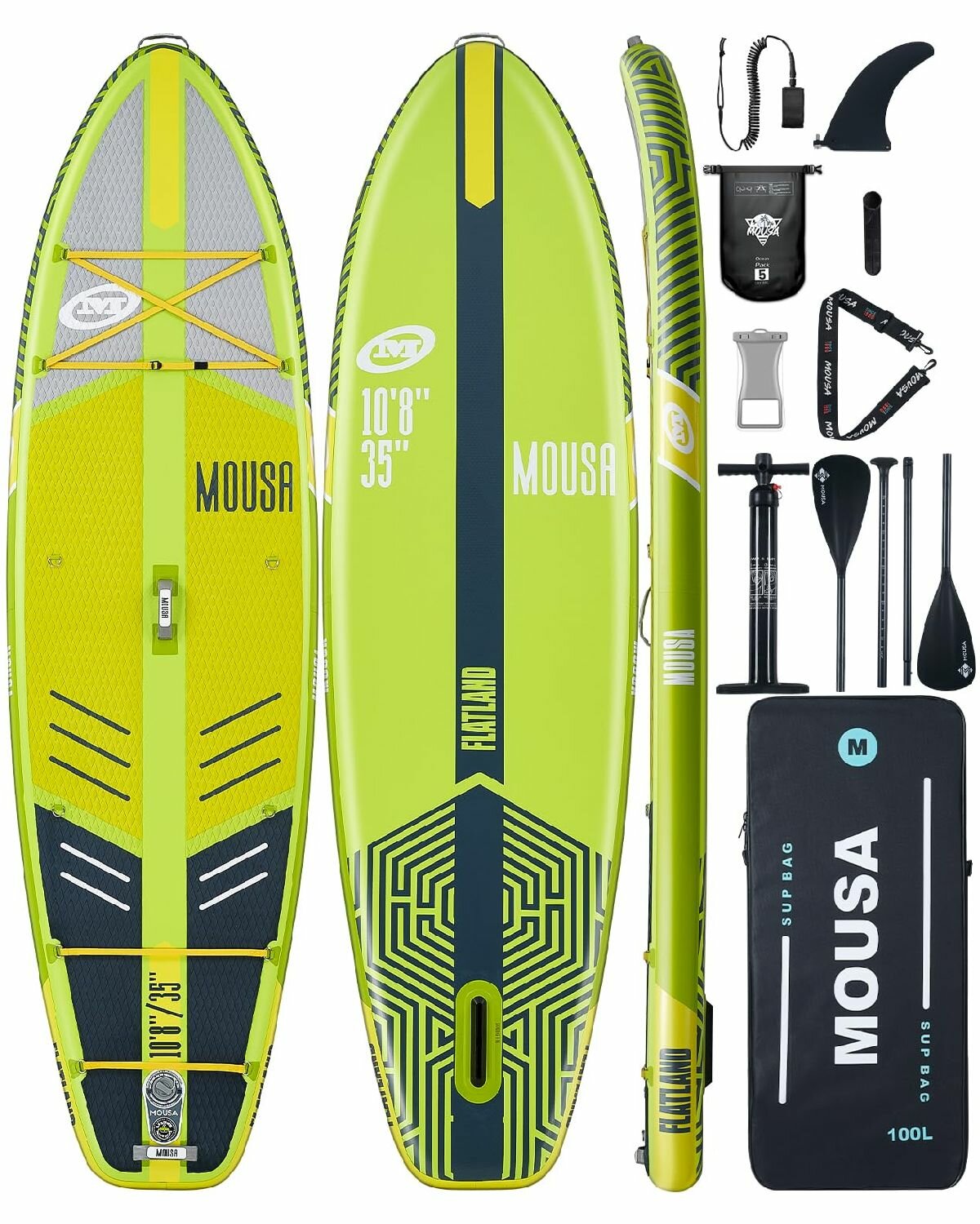 Надувная SUP-доска MOUSA FLATLAND 10'5"x35"x6" 320*88*15CM / комплект STD /Сап доска для серфинга и отдыха на воде