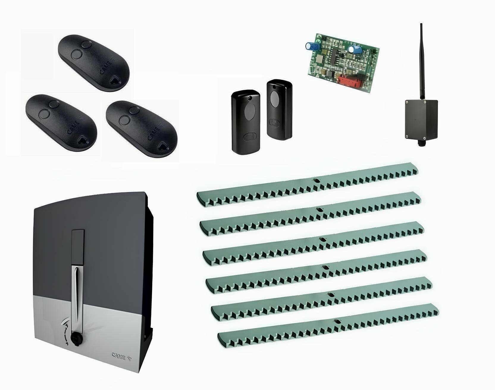 Автоматика для откатных ворот BXL04AGS KIT6-F-BT-Т3, комплект: привод, радиоприемник, 3 пульта, фотоэлементы, 6 реек, Bluetooth-модуль