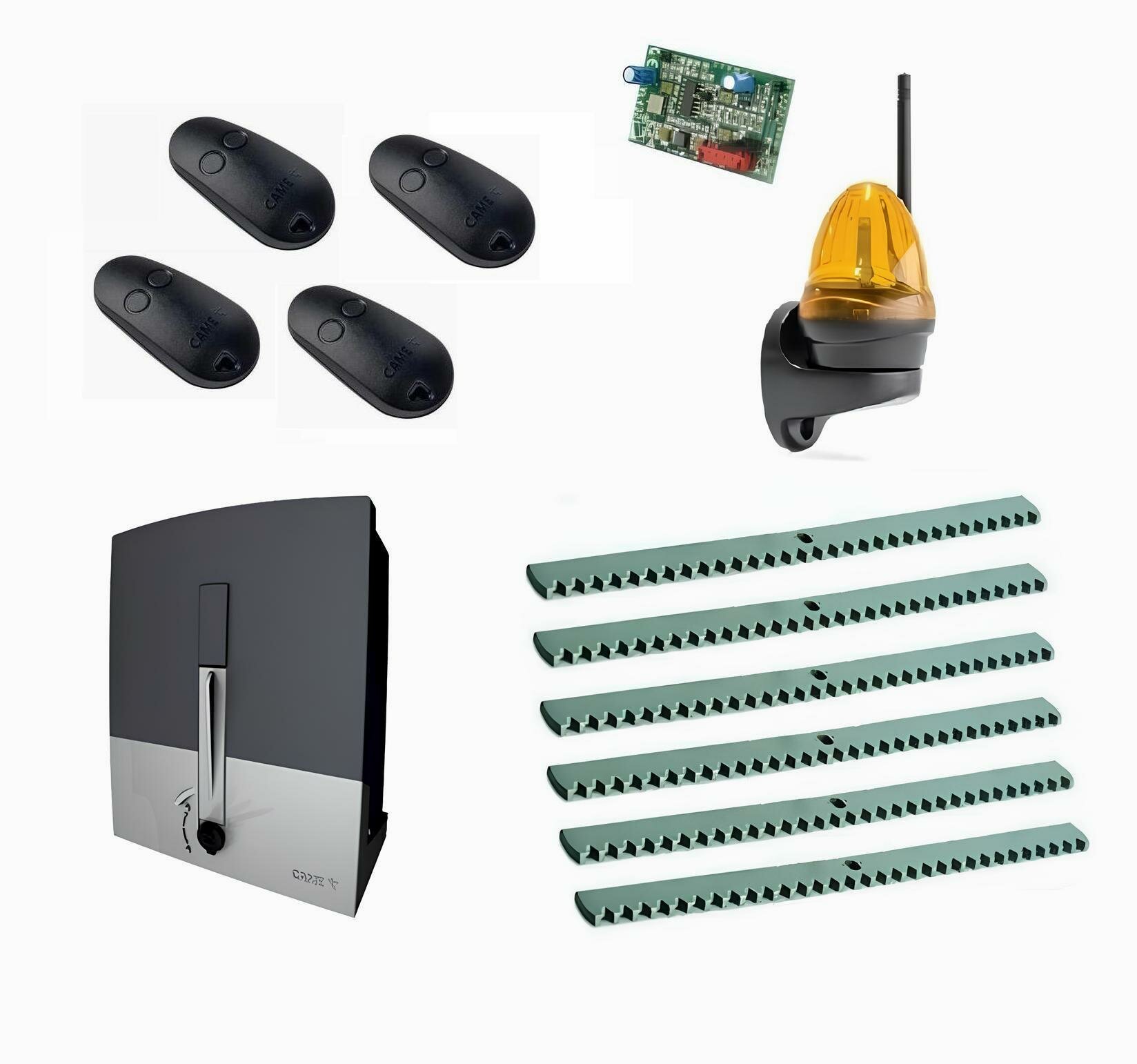 Автоматика для откатных ворот BXL04AGS KIT6-LK-T4, комплект: привод, радиоприемник, 4 пульта, лампа, 6 реек