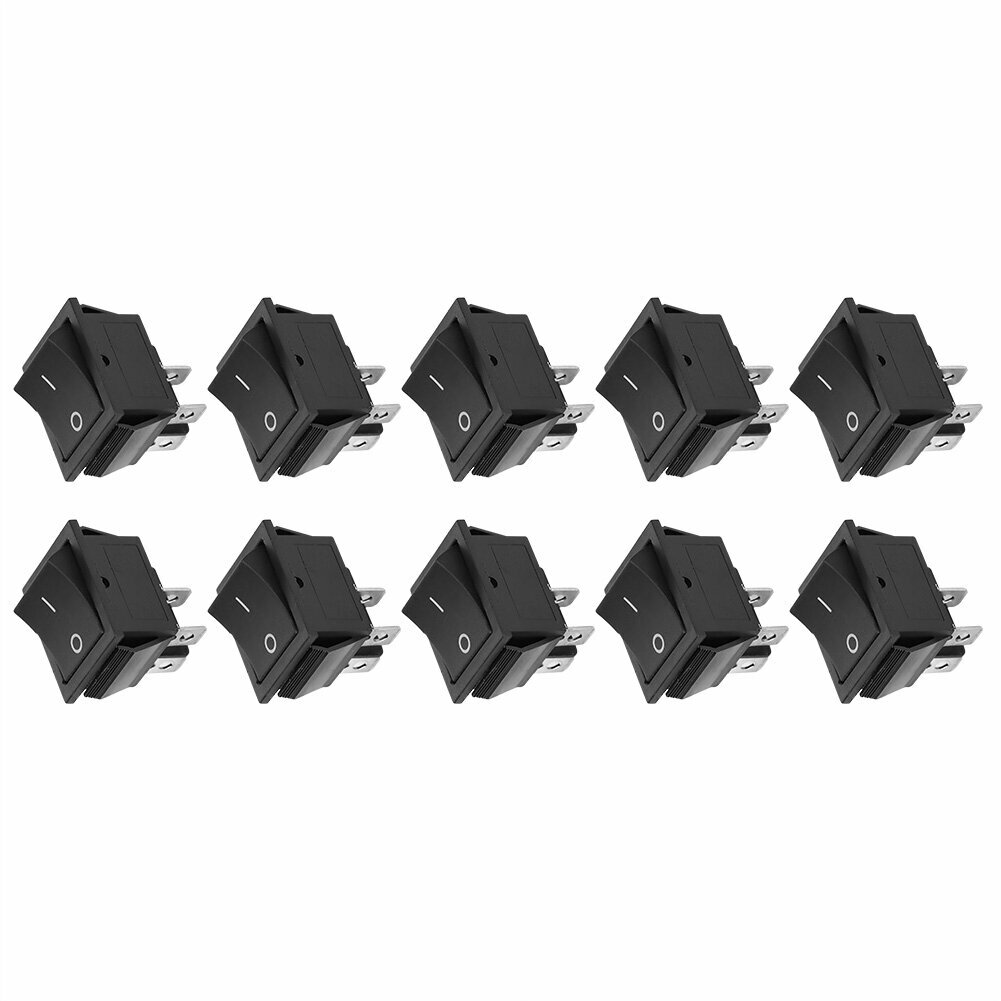 10PCs 2‑Position Switch Rocker On Off 4‑Pin KCD4 Heat Resistance Industrial Accessories