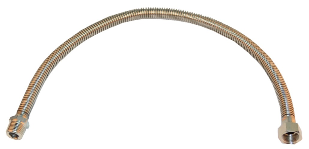 Подводка для газа TUBOFLEX / Тубофлекс сильфонная с внутренней-наружной резьбой, гайка-штуцер, стальная, серая, диаметр 1/2дюйм, 1.2м / газовый шланг