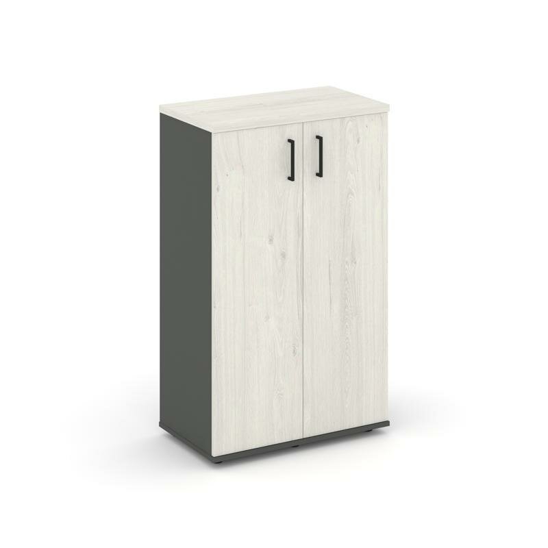 Тумба приставная с распашными дверьми Стайл Проджект/Style Project Riva SN. TOP-063 Дуб Наварра/Антрацит NEW 800*400*1150