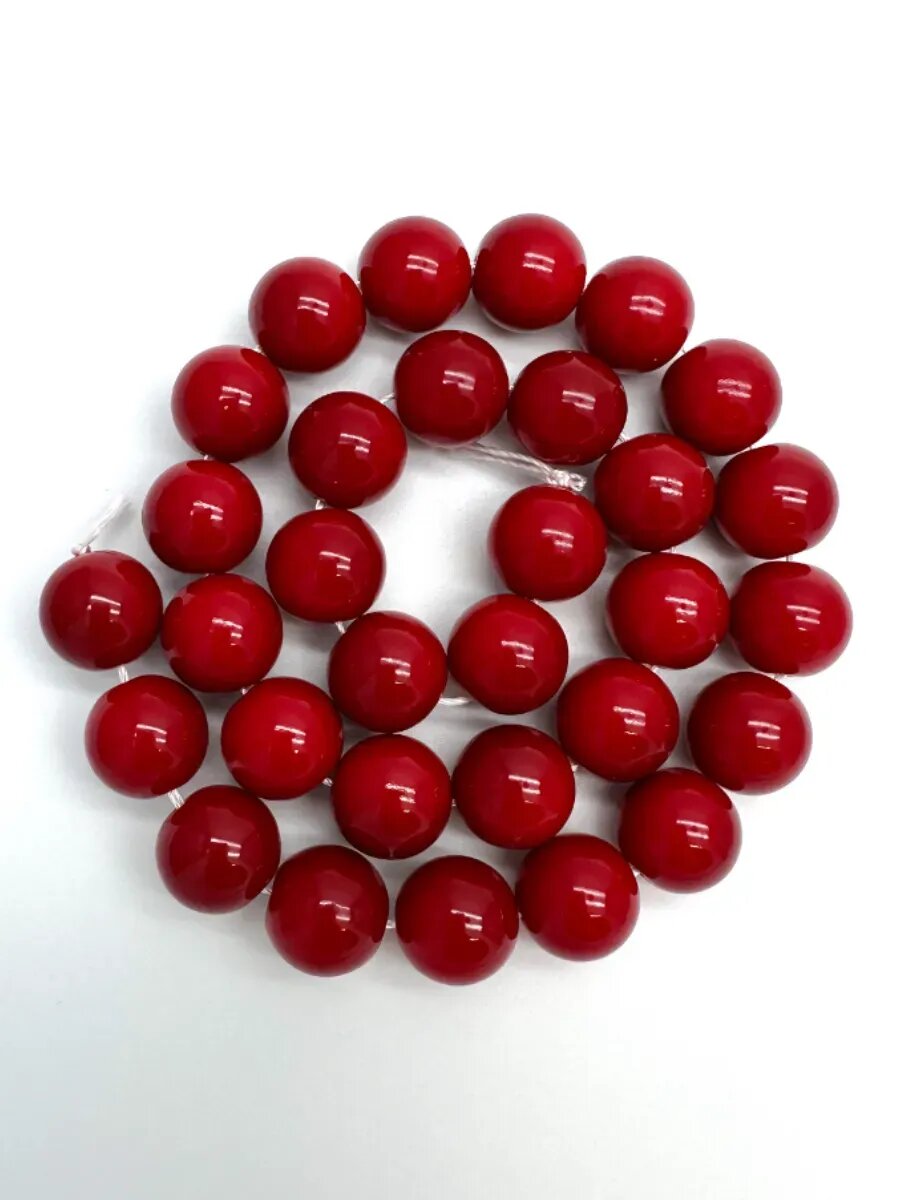 0843 Темно-красные бусины для вышивки поделок 10мм 1нить хит