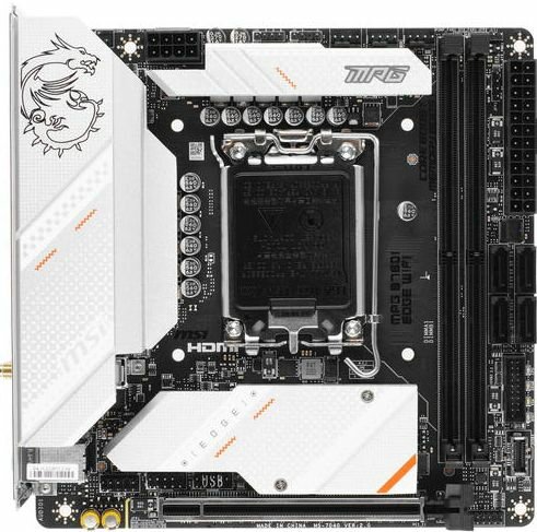 Материнская плата MSI MPG B760I EDGE WIFI (MPG B760I EDGE WIFI) - LGA 1700, Intel B760, 2xDDR5-5600 МГц, 1xPCI-Ex16, 2xM.2, Mini-ITX