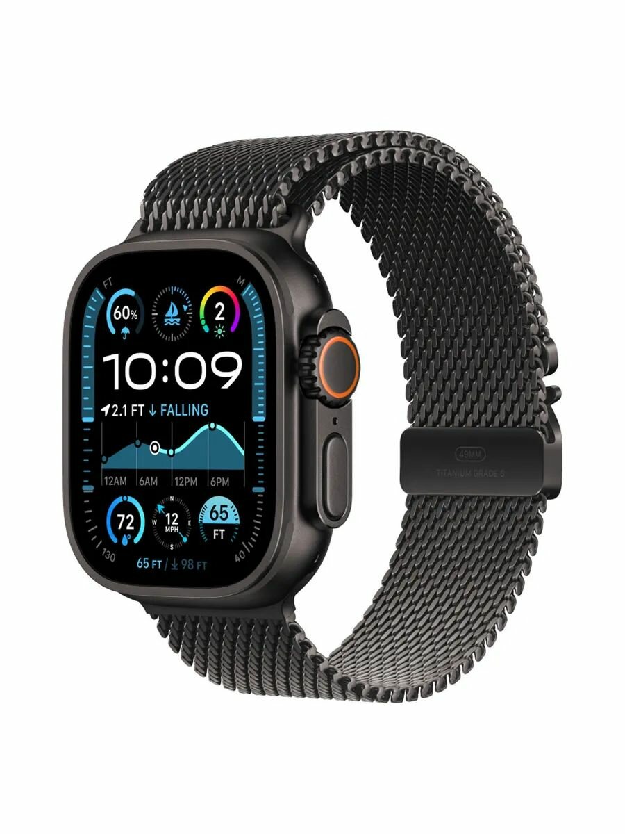 Умные часы Apple Watch Ultra 2 49mm Black Titanium Case with Black Titanium Milanese Loop - S