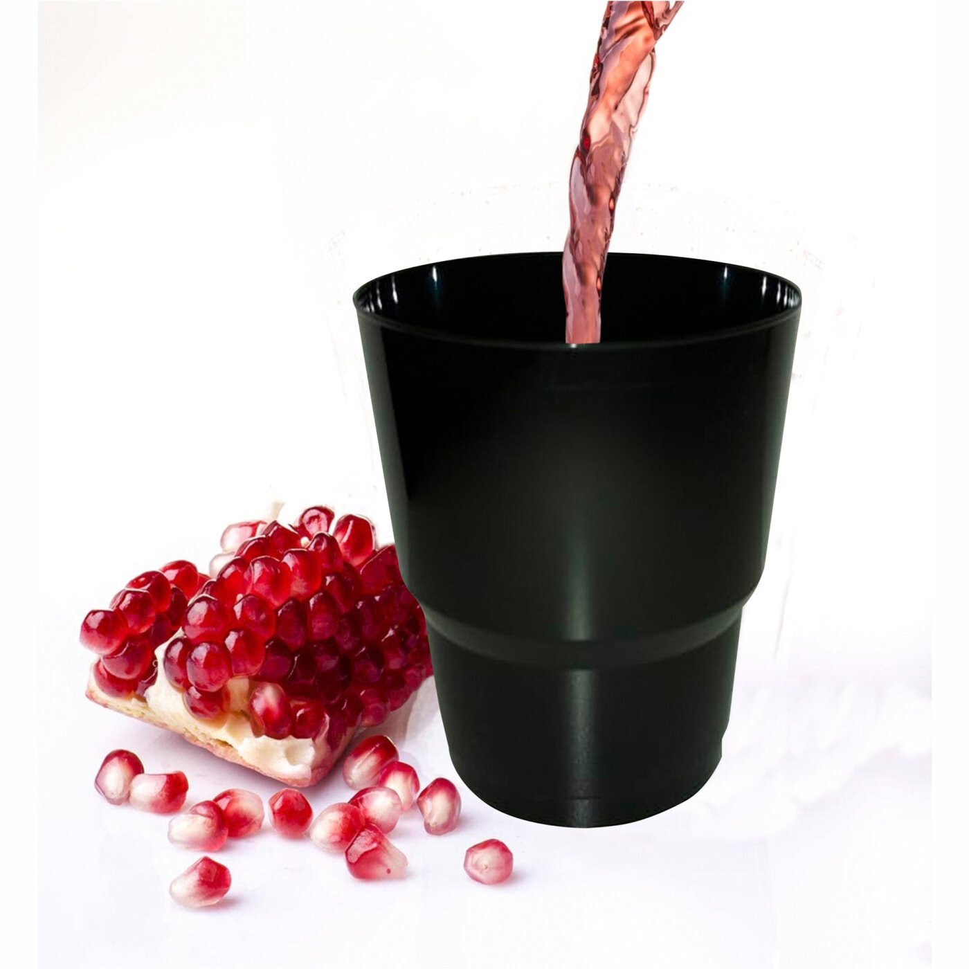 Стаканы одноразовые пластиковые 200 мл 50 шт, черные. Стаканчики для трайфлов кристалл, многоразовые для кейтеринга, салатов, десертов, плотные