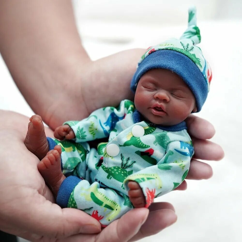 Кукла реборн черная 7-дюймовая детская игрушка силиконовая черная кукла для мальчика