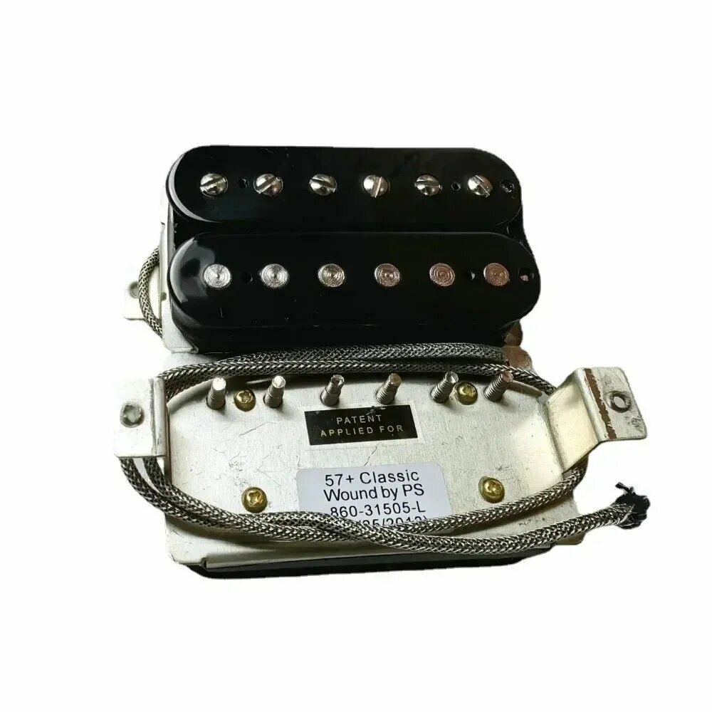 1 комплект классических хамбакеров 57 года на грифе / бридже, двойные черные / зебровые