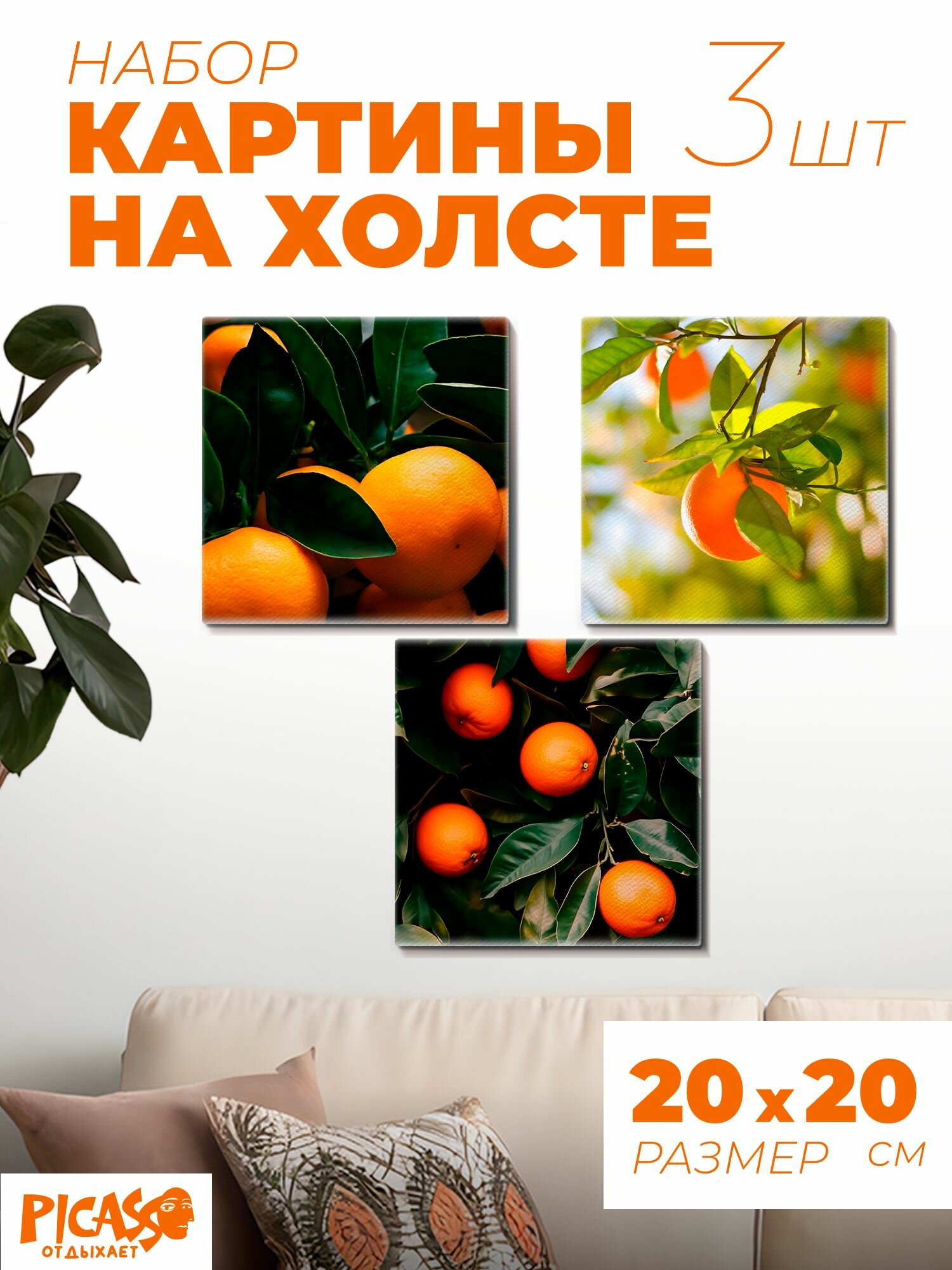Картины на стену для интерьера апельсины