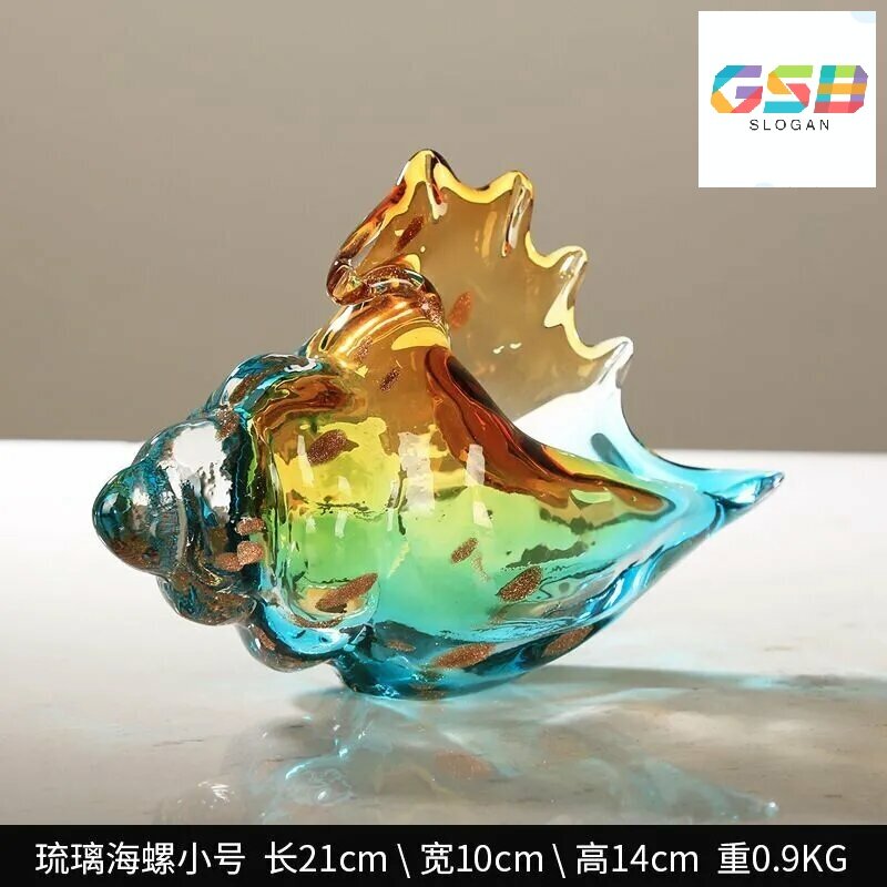 Раковина из дутого стекла ручной работы, художественная статуэтка, домашний декор