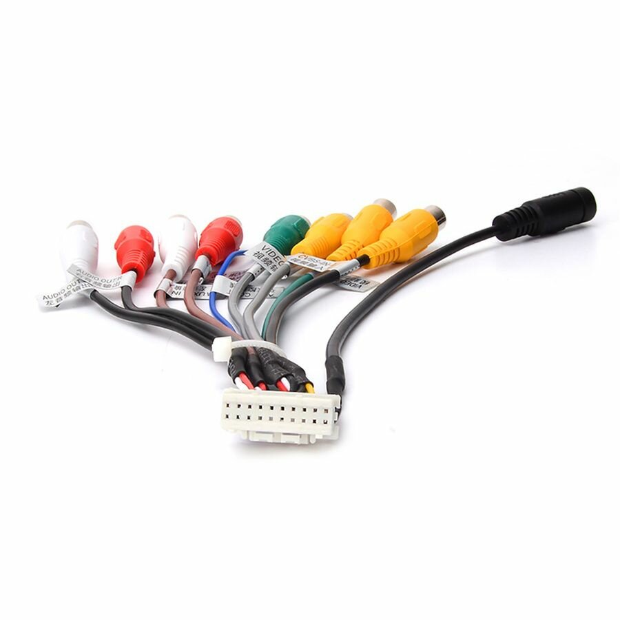 20-Контактный Штекер Автомобильного Стереоприемника Rca Выходной Кабель Aux-In Разъем Адаптера + Микрофон