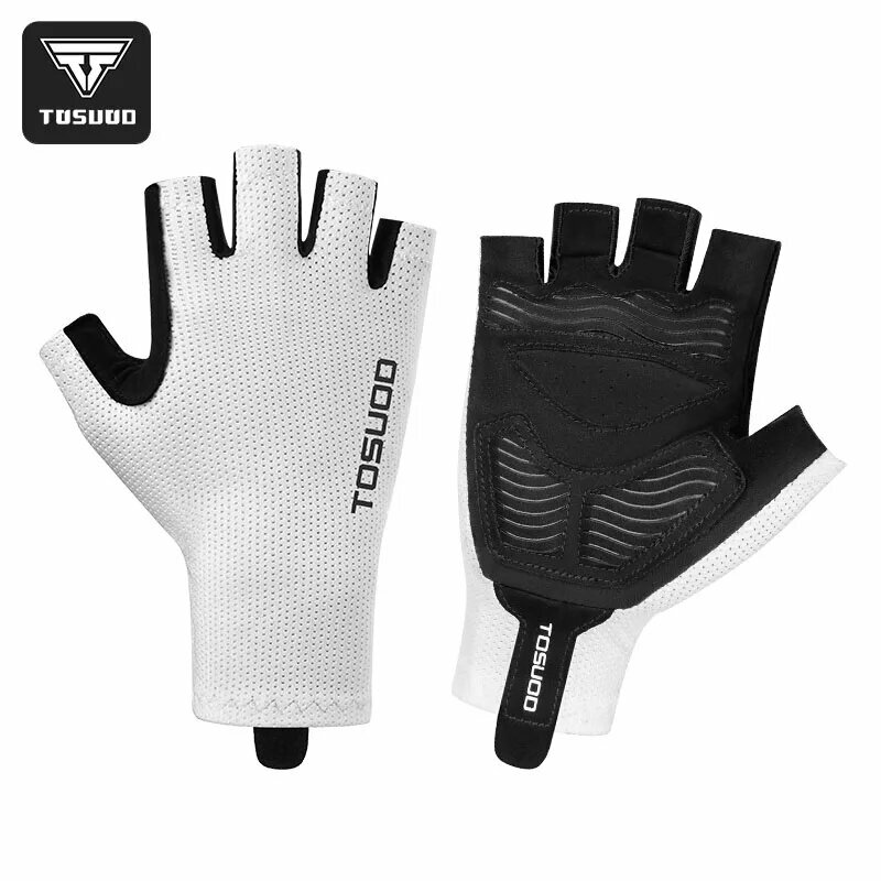 TOSUOD велосипедные перчатки мужские и женские шоссейные велосипедные летние перчатки с полупальцами солнцезащитные дышащие велосипедные перчатки, L, Черный, Унисекс