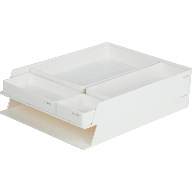 Лоток горизонтальный д/бум Deli NuSign ENS001-white 2лотка + орган-р бел