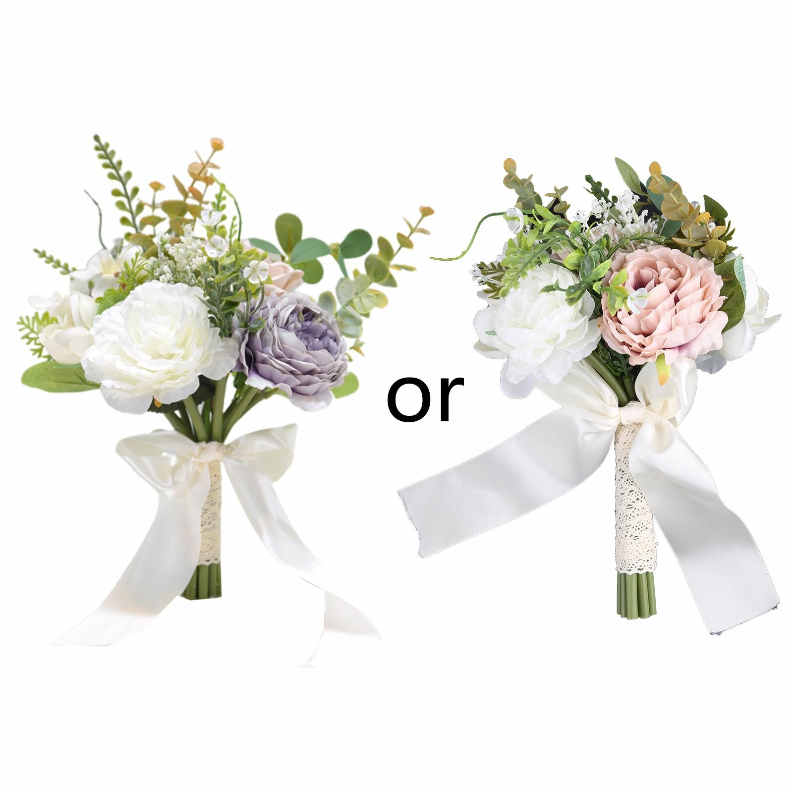 Искусственный букет цветов с бантом для подружки невесты