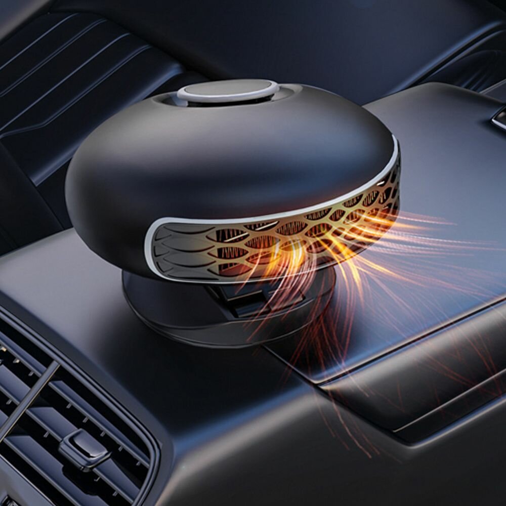 Портативный автомобильный обогреватель, обогреватель стекол 2 в 1 для автомобиля, 12 В/24 В, вентилятор быстрого нагрева или охлаждения с вращающимся на 360 градусов основанием