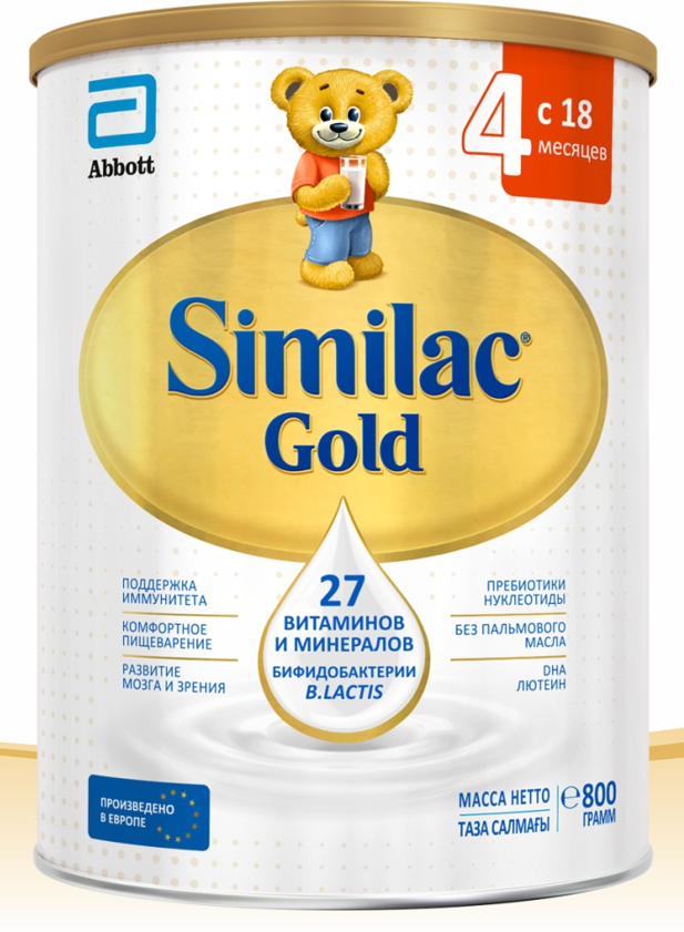 Similac gold 4 с про- и пребиотиками сухой молочный напиток детское молочко 800 гр