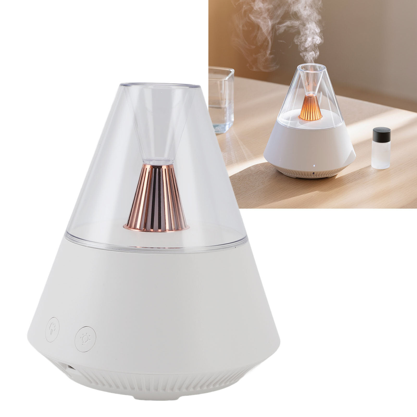 150 мл диффузор для ароматерапии, настольный увлажнитель с атмосферным светом, диффузор эфирного масла для спальни, офиса, белый, 5 Вт, 5 В