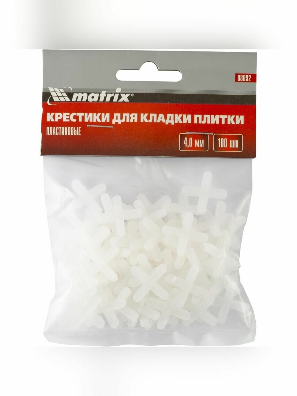 Крестики, 4.0 мм, для кладки плитки, 100 шт Matrix 88092