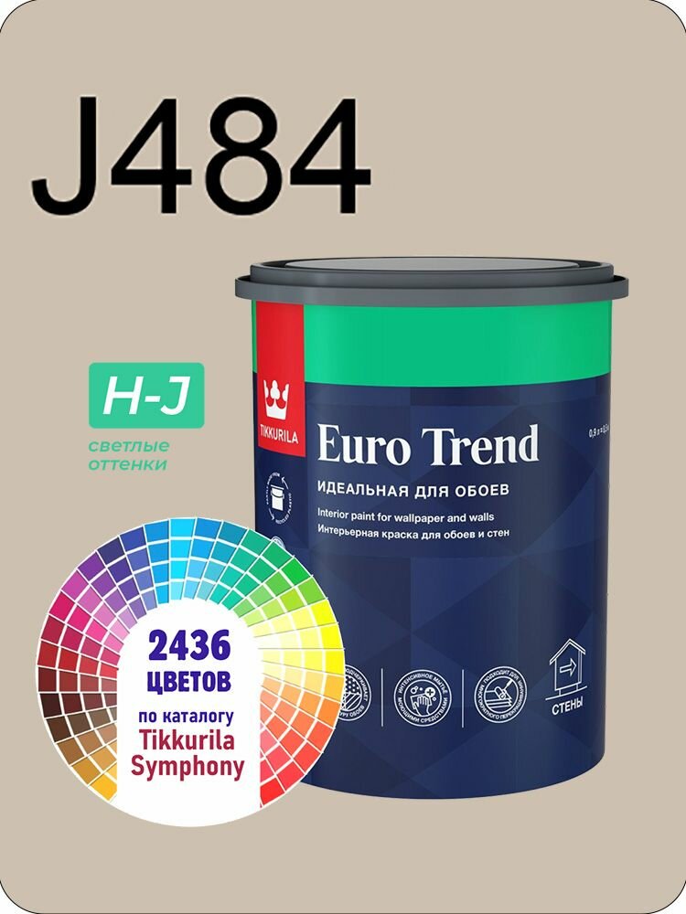 Краска для обоев Tikkurila Euro Trend 0,9л. светлые оттенки J484