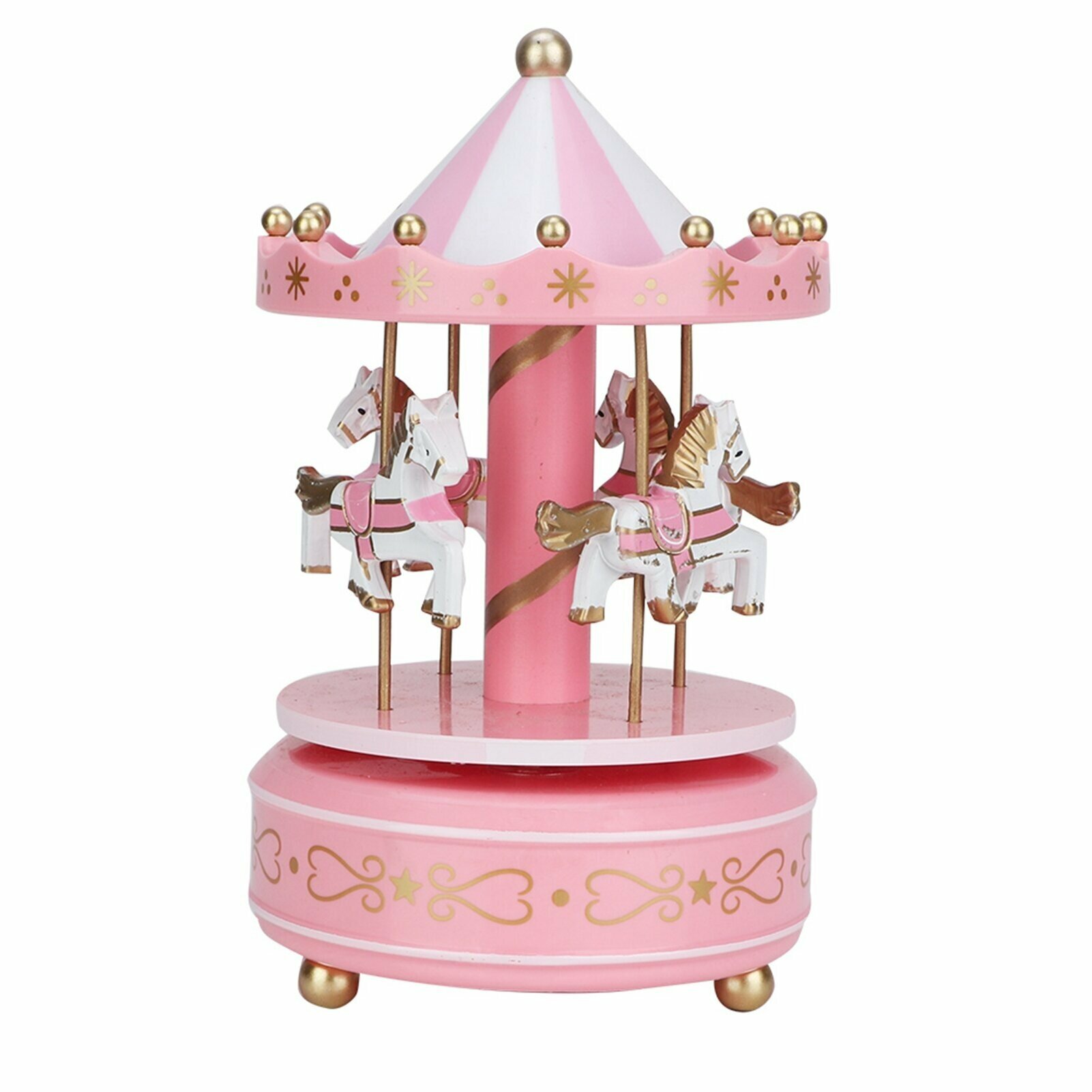 Merry Go Round Music Box Carousel Gift Рождественский свадьба День рождения декор подарка розовый