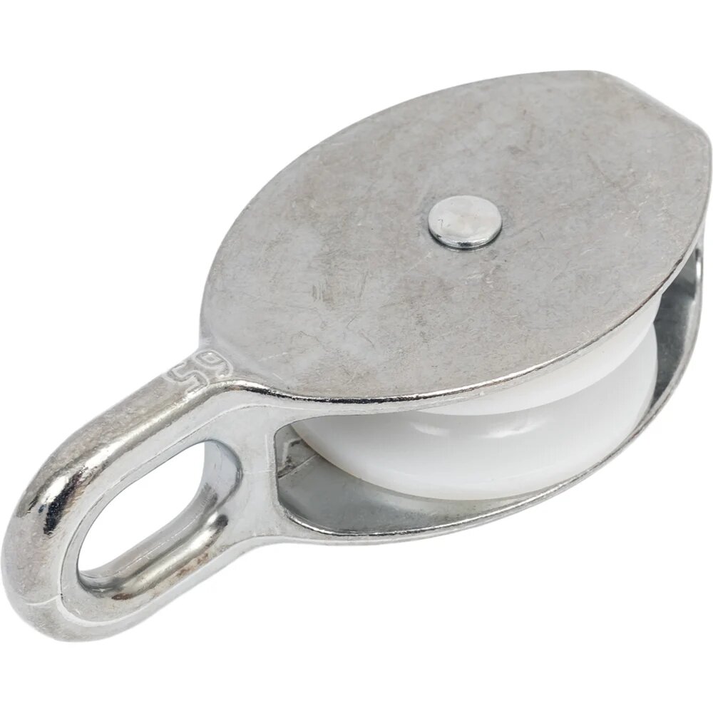 Одинарный блок Bohrer пластик, цинк, 2 1/2 65 мм, под трос 16 мм BOP-65, для изменения направления движения каната