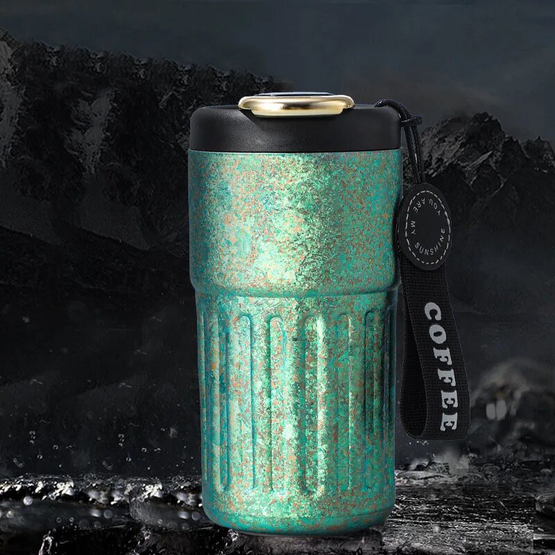 Термос из титана 410 мл Black+Silver