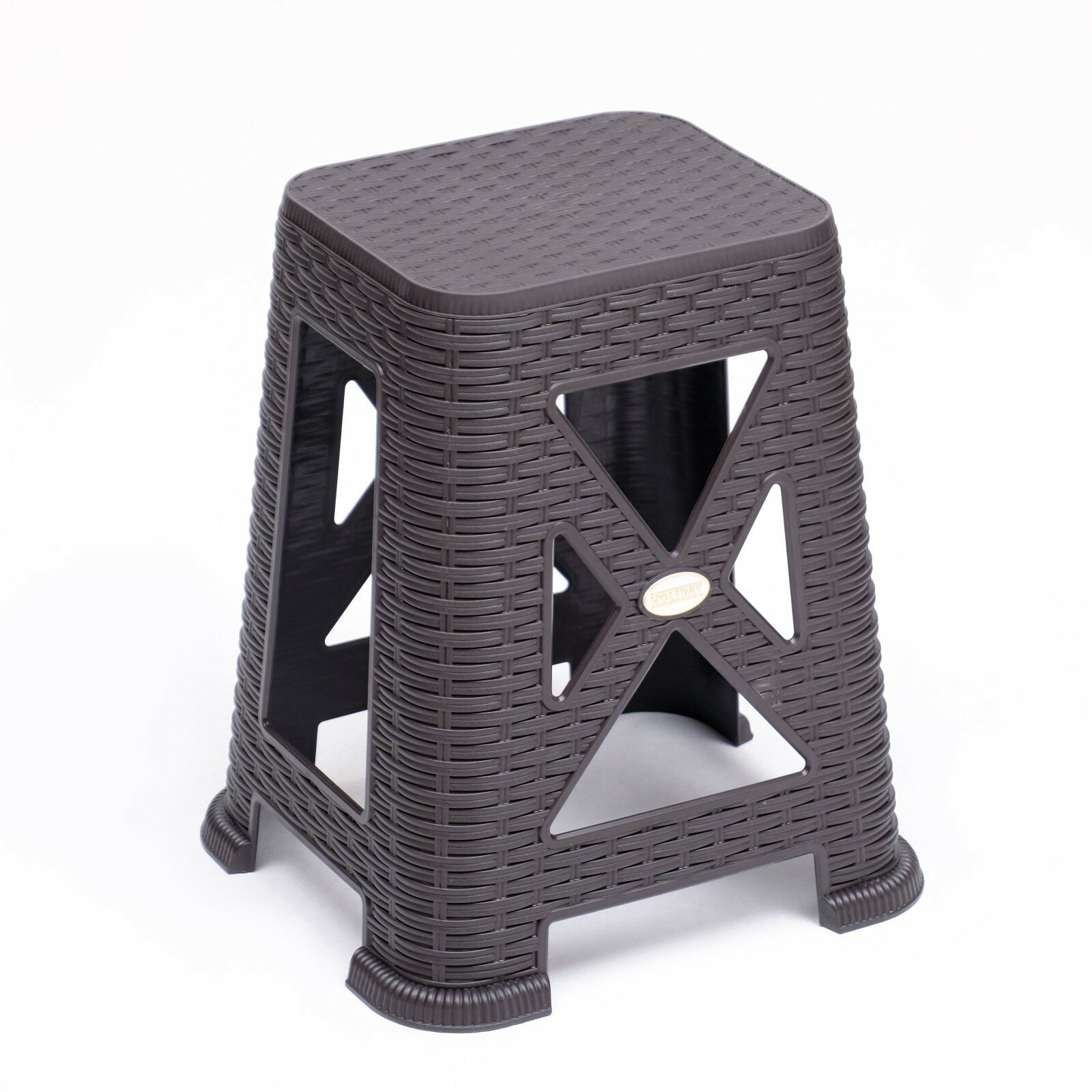 Табурет садовый «Ротанг», 45.5×37.5×35 см, пластиковый, коричневый